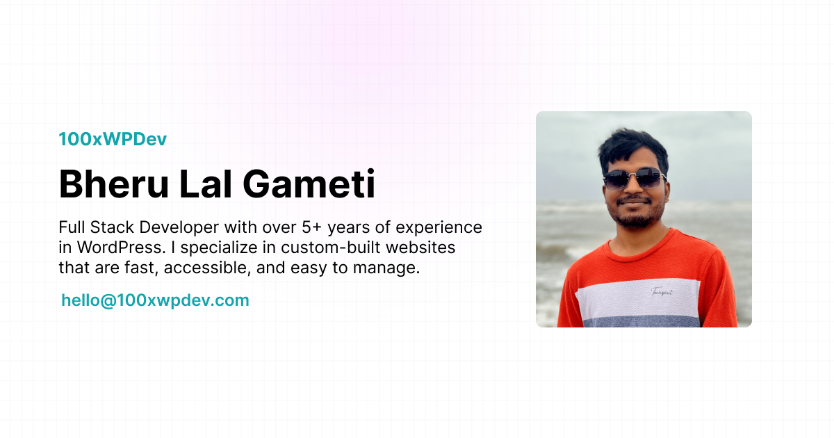 Bheru Lal Gameti - Full Stack WordPress Developer